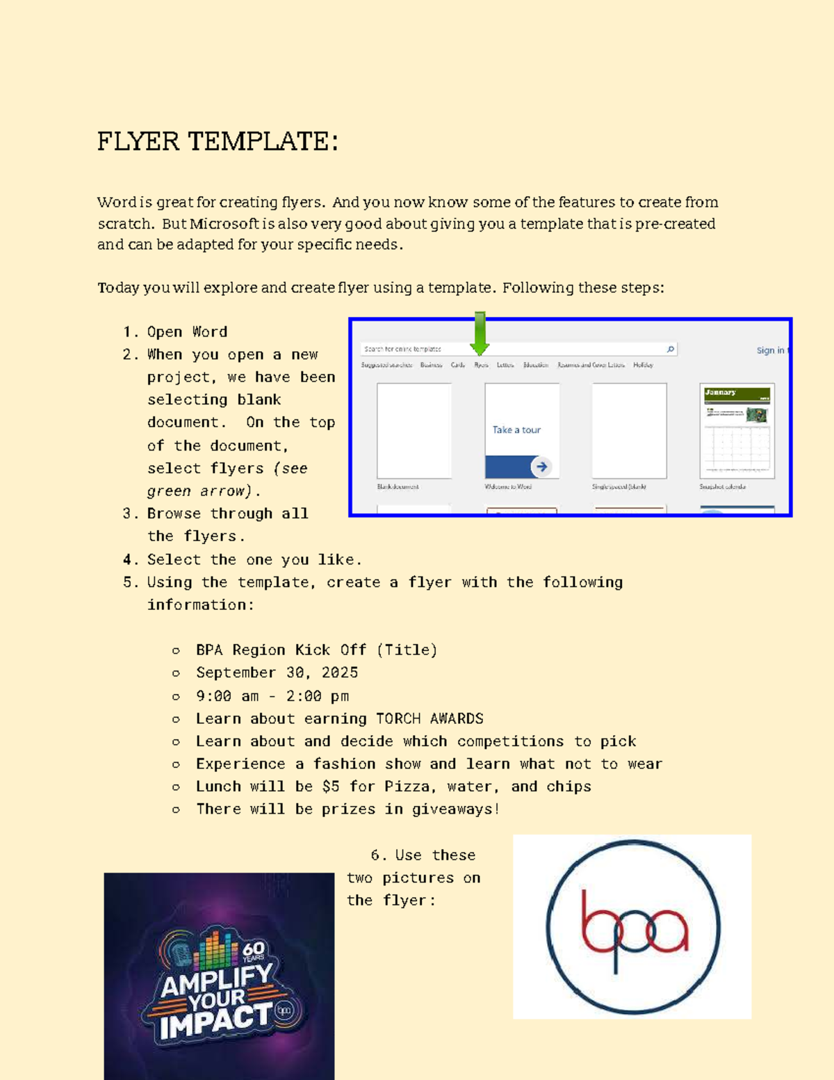 BPA Region Kick Off Flyer Template Creation Guide - Studocu