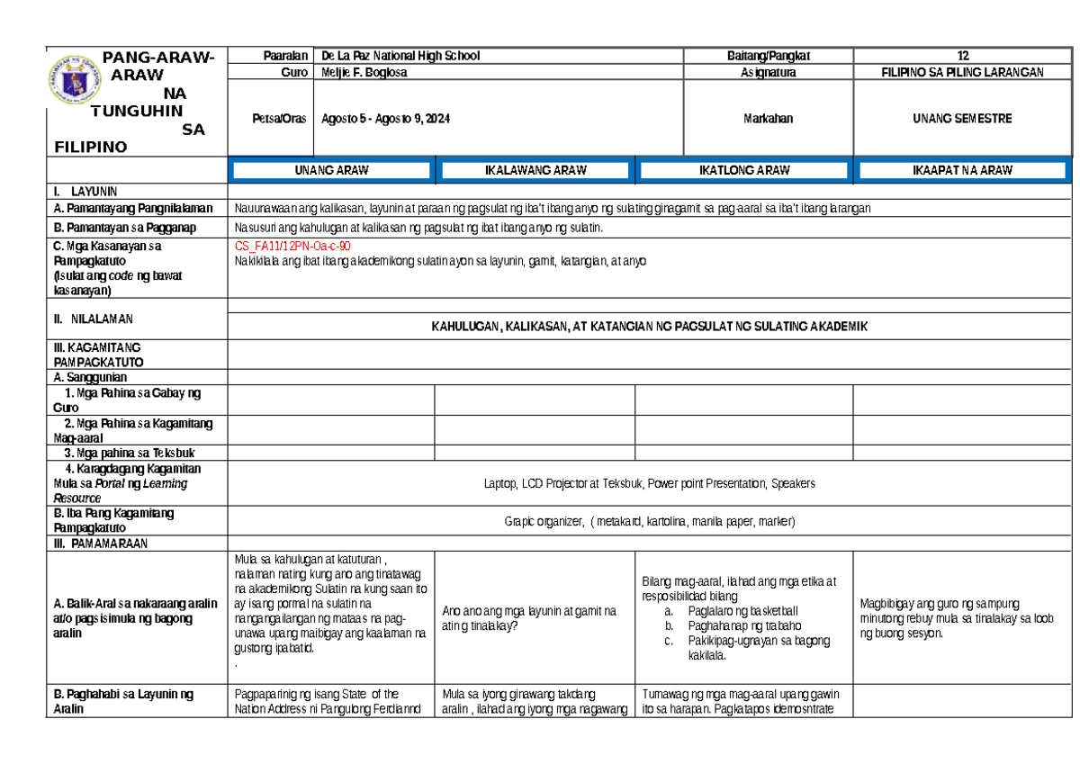 Akademik Week 2: Pagsusuri ng Kahulugan at Kalikasan ng Pagsulat - Studocu