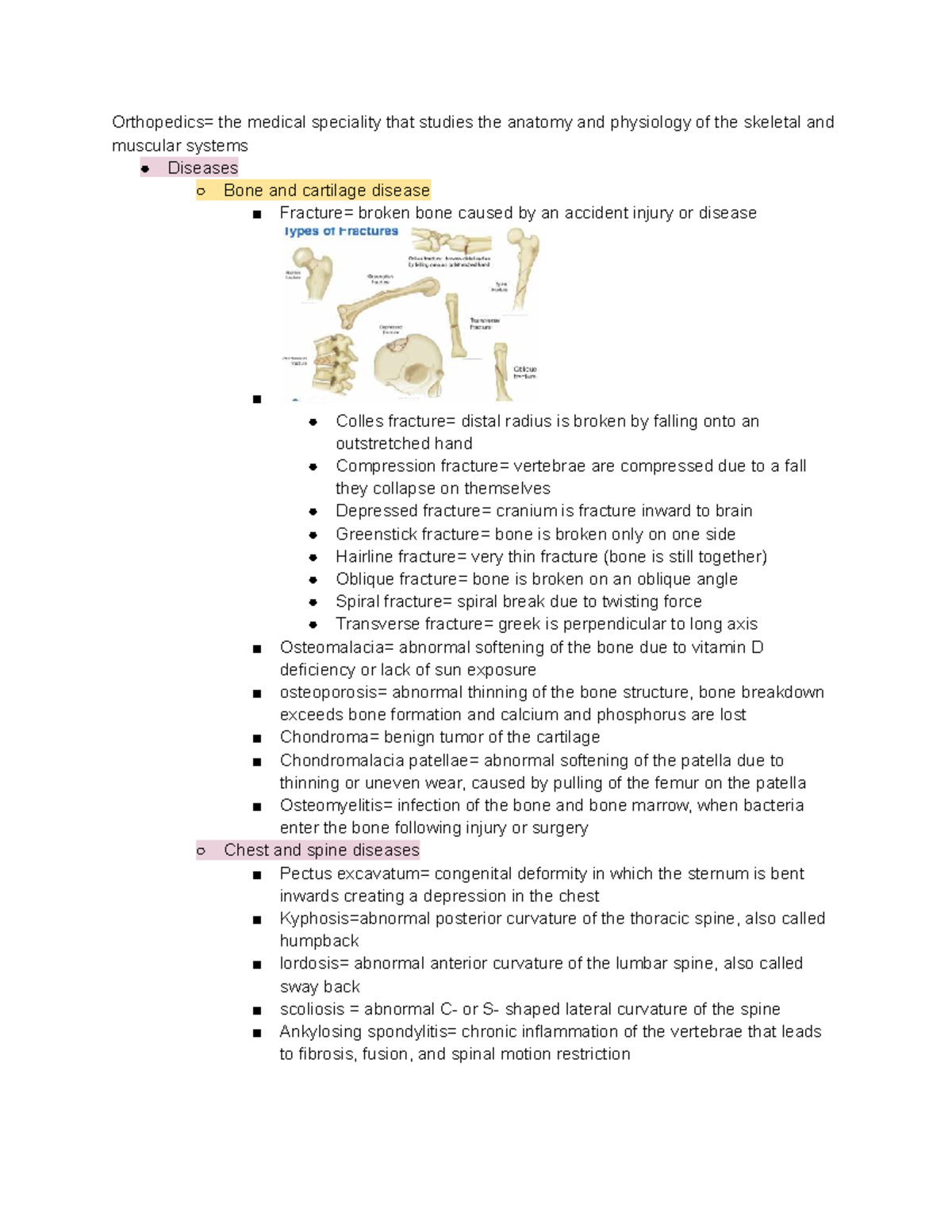 Orthopedic Notes: Overview of Conditions, Treatments, and Procedures ...