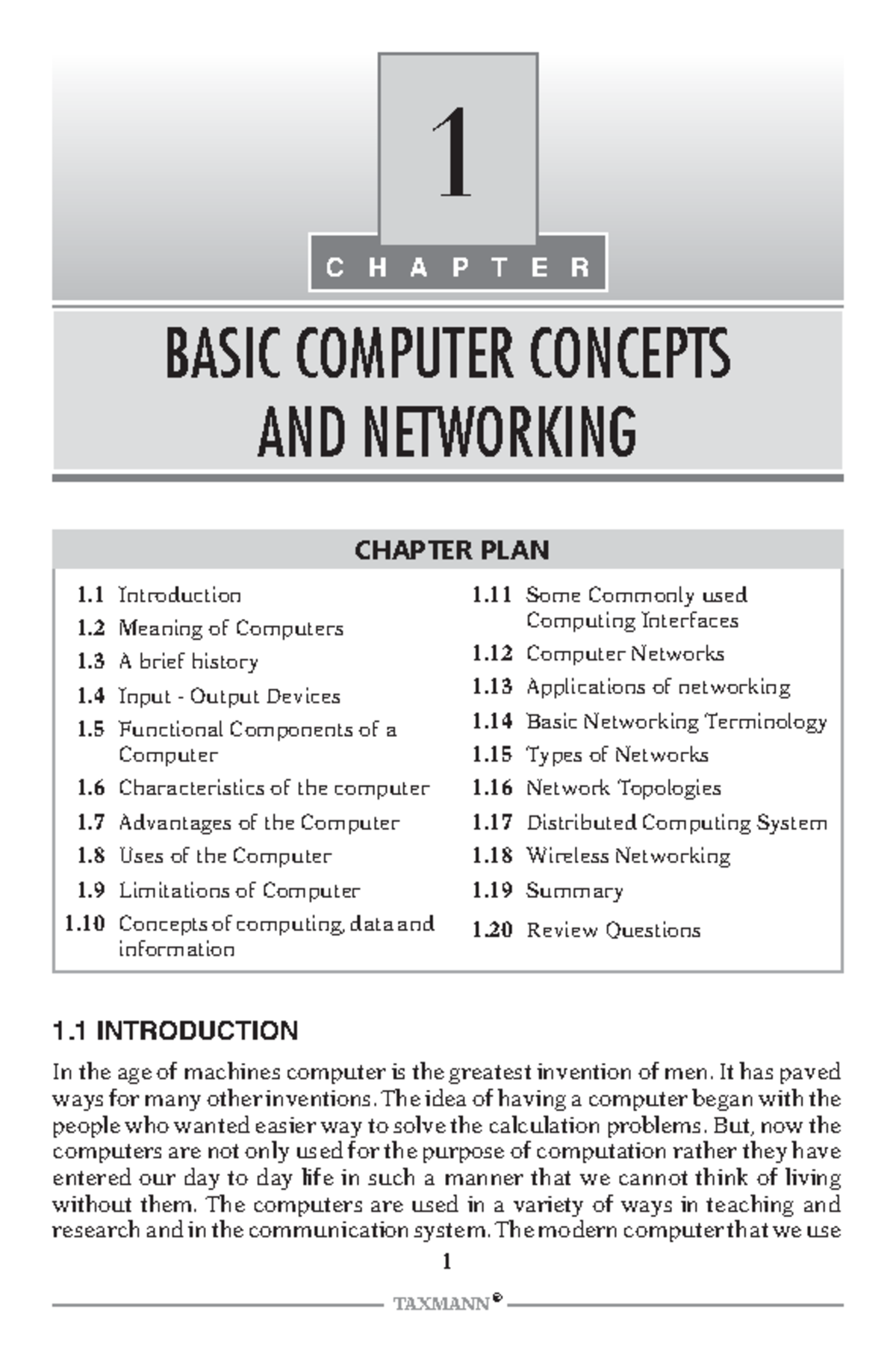 Sample chapter - notes - 1 C H A P T E R BASIC COMPUTER CONCEPTS AND ...