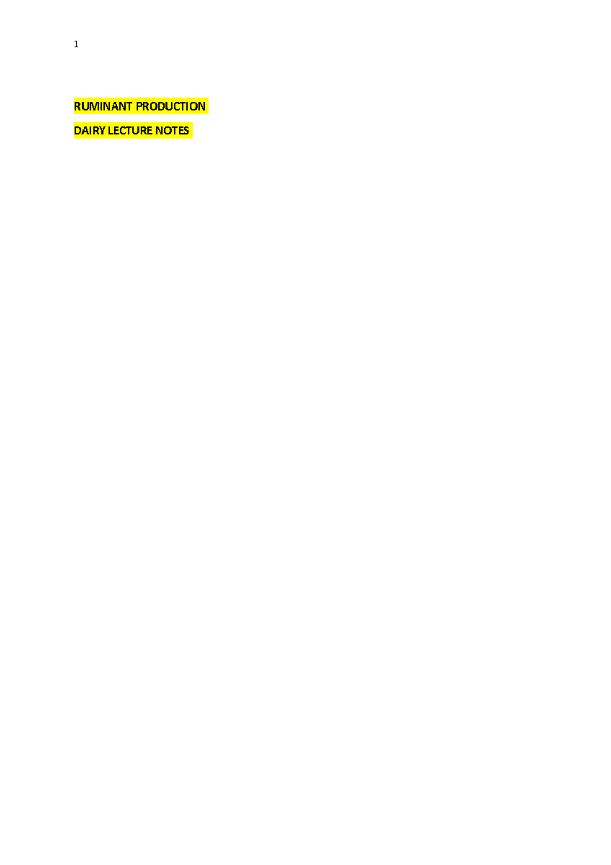 Dairy Production Lecture Notes (DAIRY 101) - Farm Health Assessment and ...