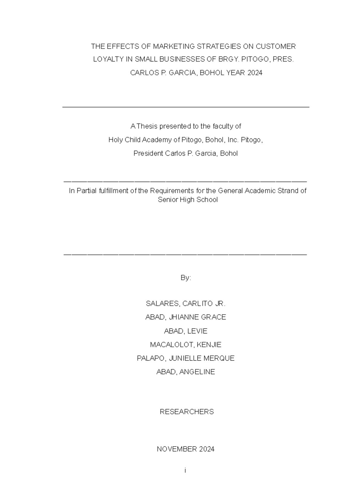 Group 1 Preliminary. Bookbind - THE EFFECTS OF MARKETING STRATEGIES ON ...
