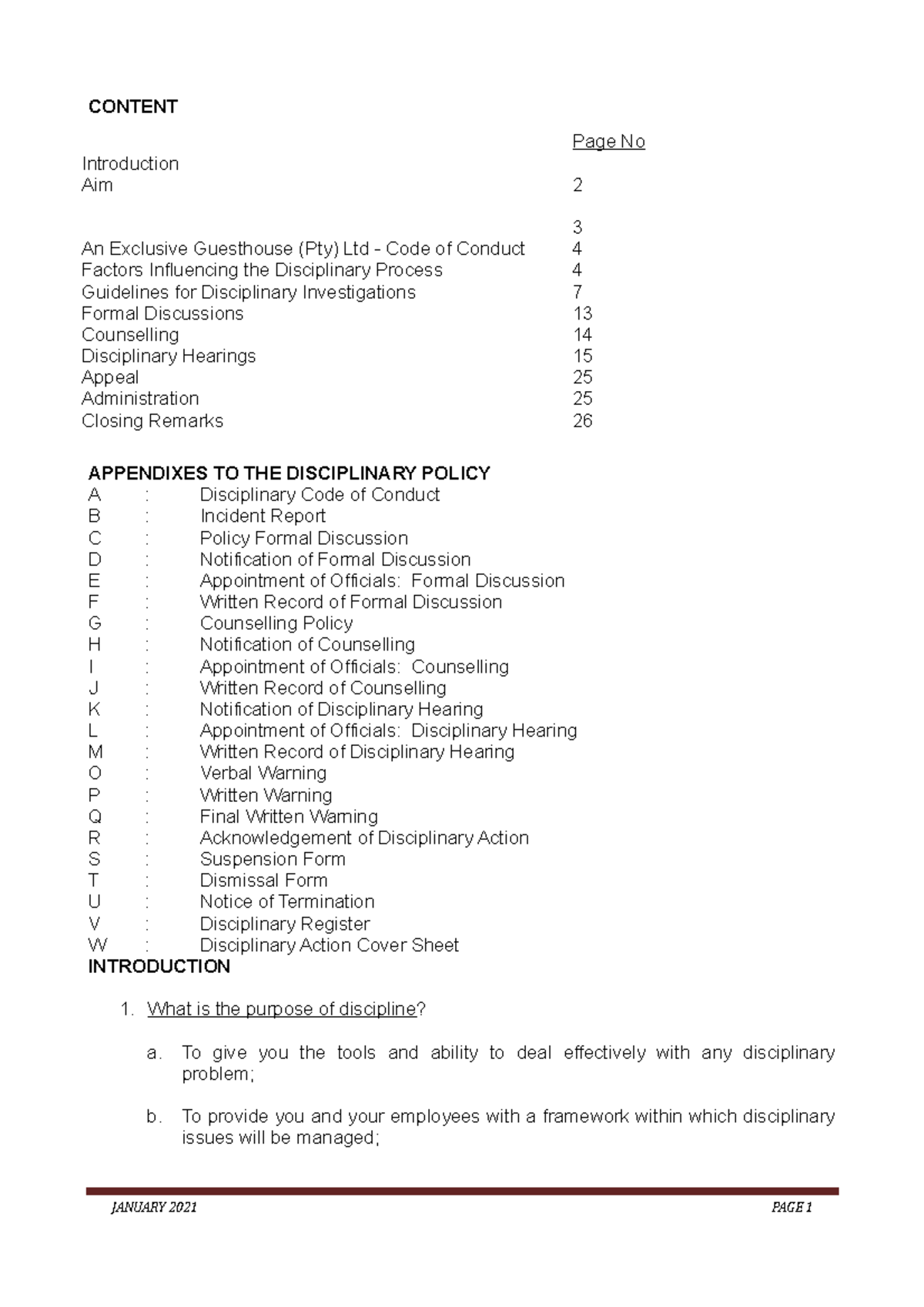 A16.2020 Guidelines for Conducting Disciplinary Procedures - Studocu