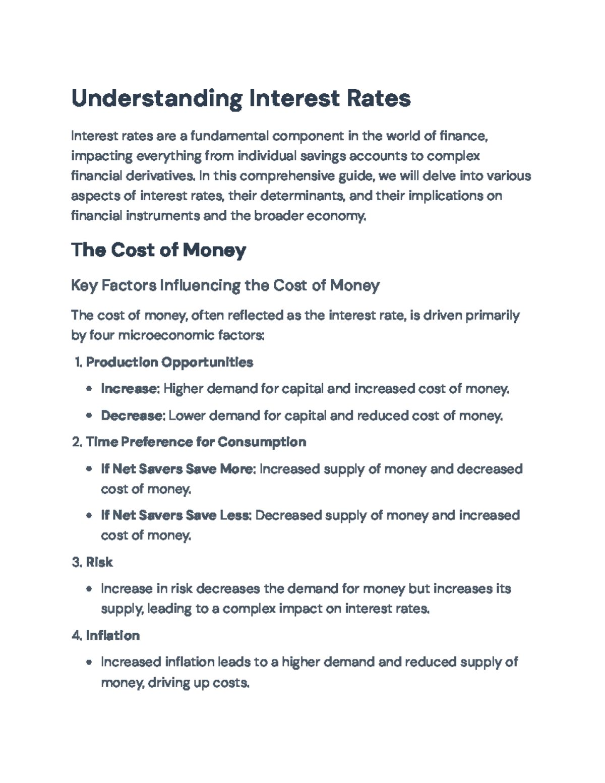 Understanding Interest Rates: Micro and Macroeconomic Factors Explored ...