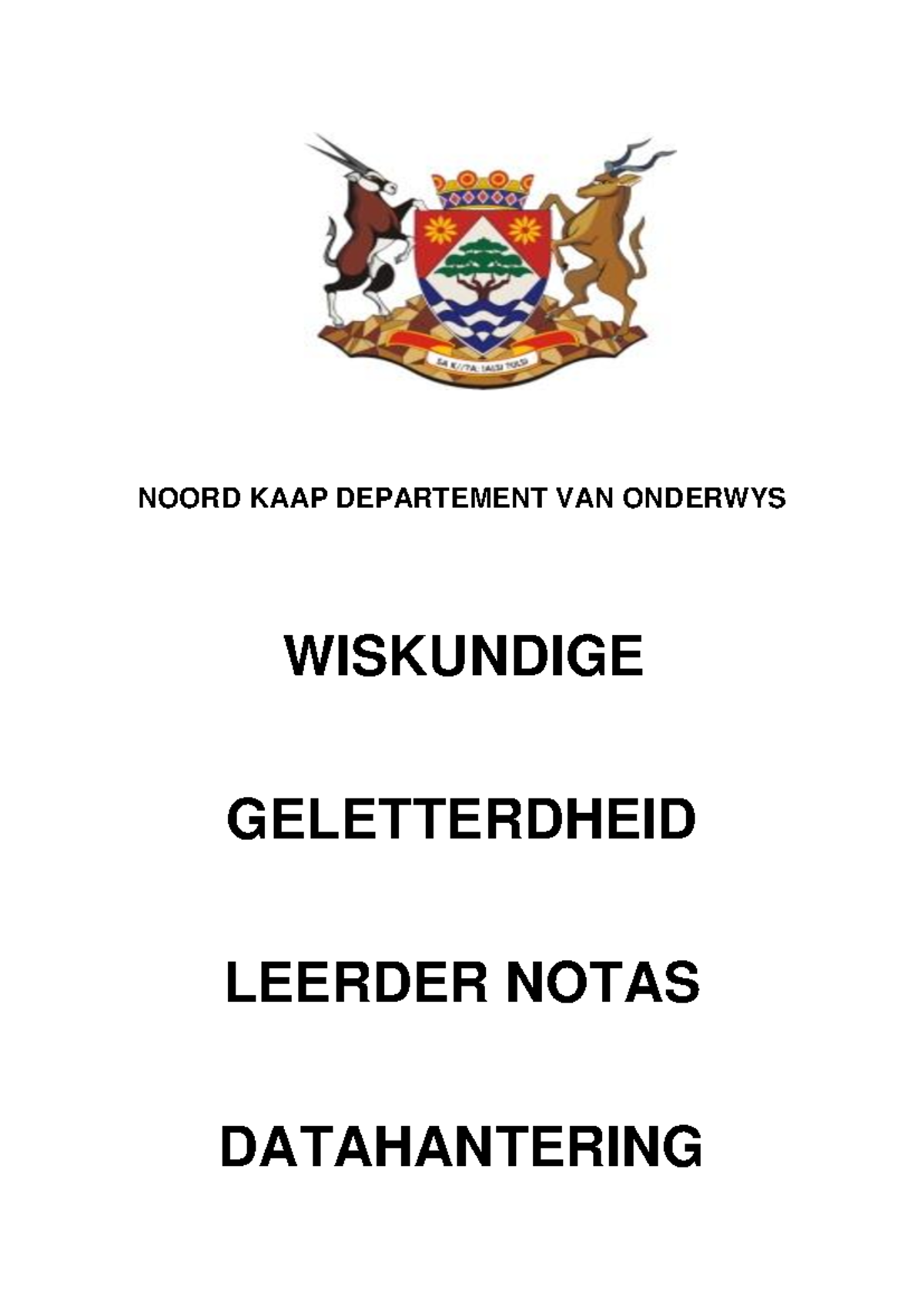 Leerder notas op Datahantering: Wiskundige Geletterdheid L6-12 - Studocu