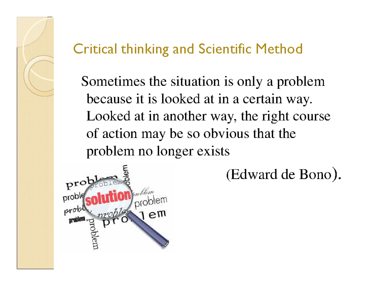 Problem Solving - Sometimes the situation is only a problem - Studocu