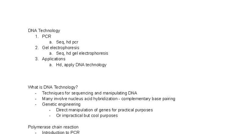 Lecture 17 - DNA Technology: PCR, Gel Electrophoresis & Applications ...