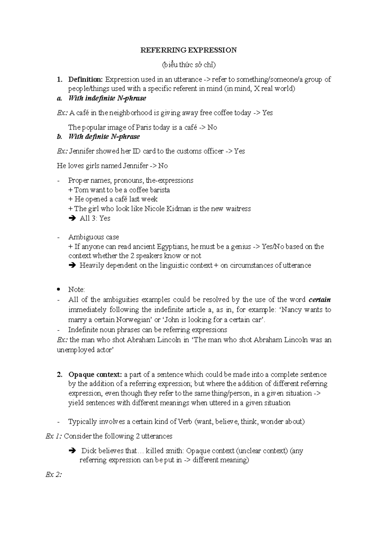 Referring Expressions: Definitions & Examples for Linguistic Analysis ...