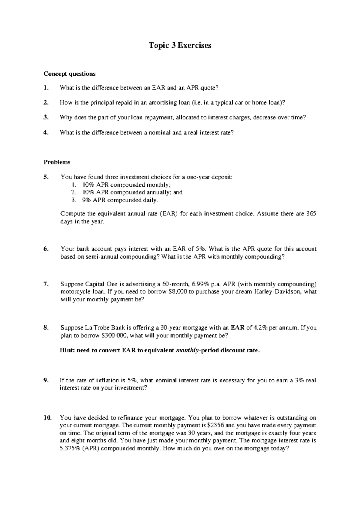 Topic 3 Tutorial Activities - Topic 3 Exercises Concept questions What ...