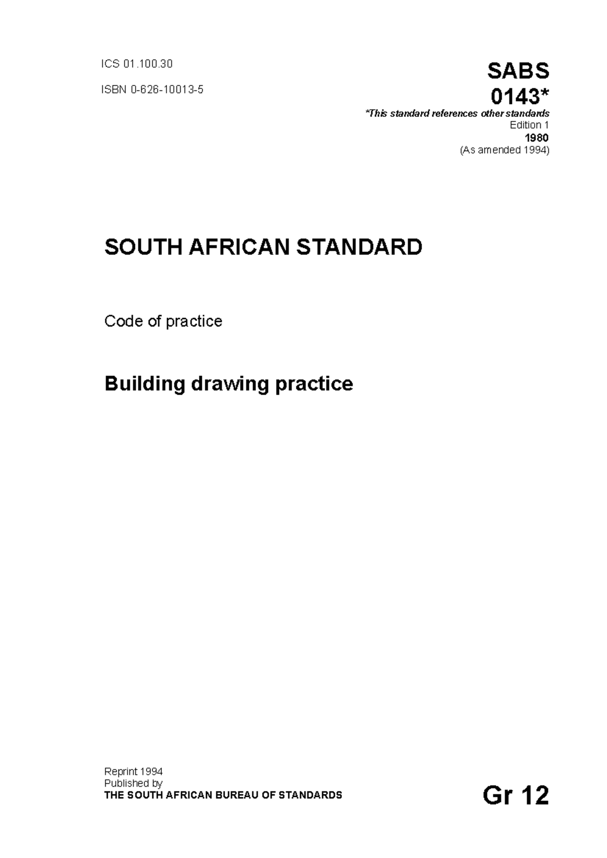 TCD150X SANS 10143 Building Drawing Guidelines - Complete Edition - Studocu