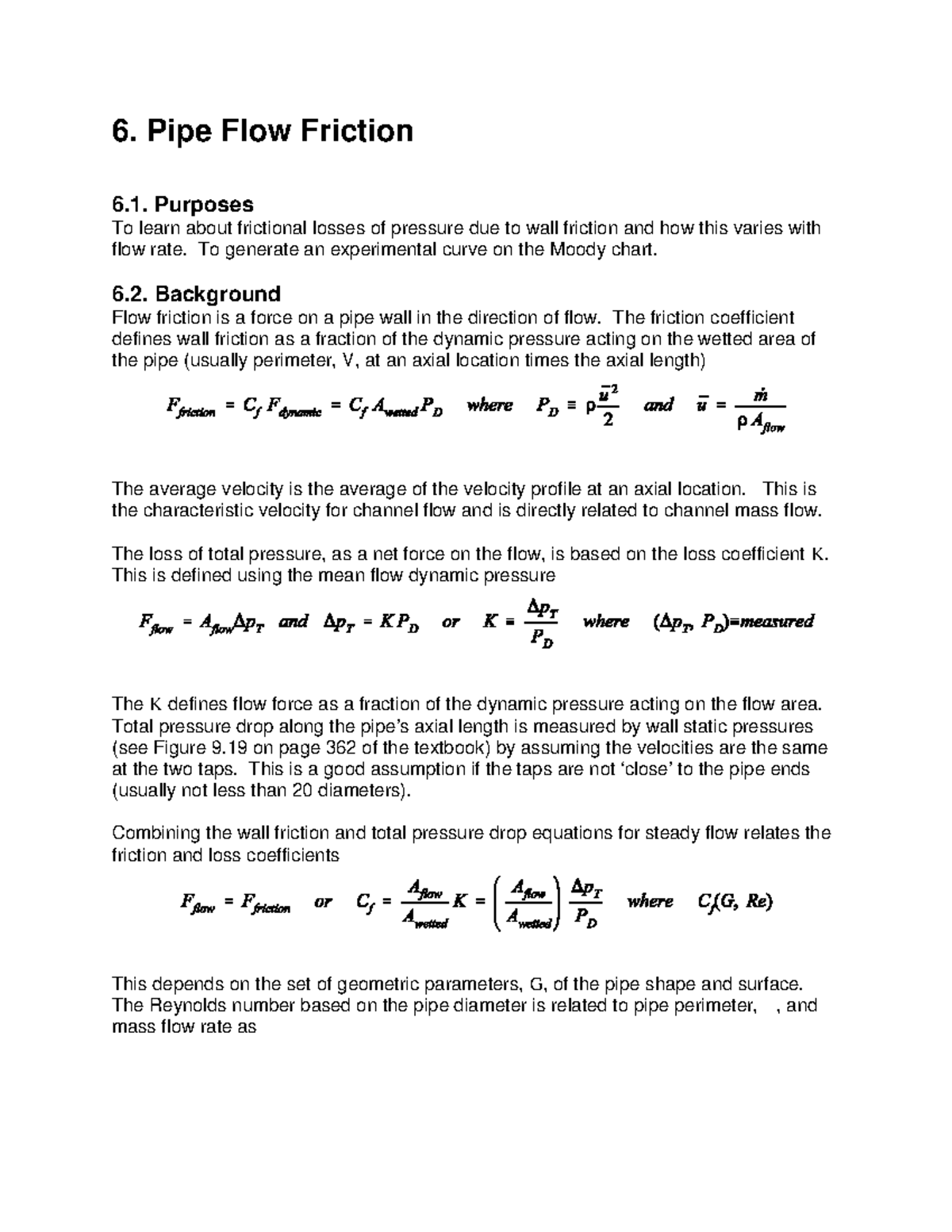 Pipe Flow Friction Test Procedure - ME204 Experimental Guidelines - Studocu