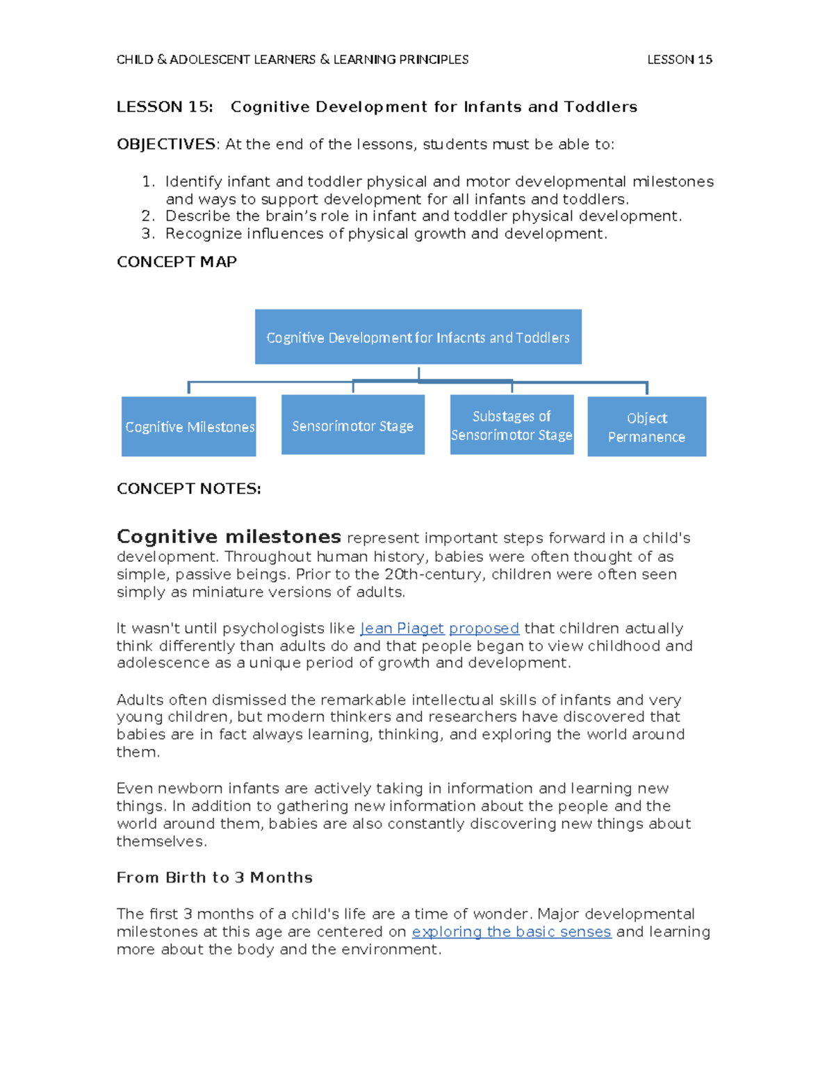 Lesson 15: Cognitive Development Milestones for Infants & Toddlers ...