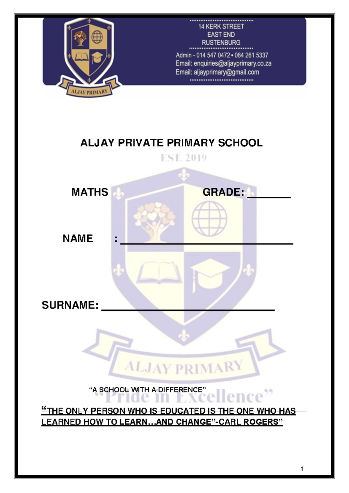 Aljay Private Primary School Stationery Requirements List - Studocu