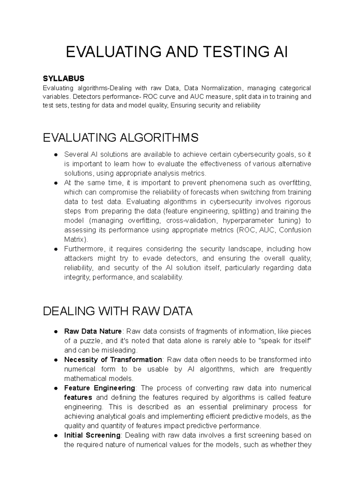 Module 5 AIT 414: Evaluating AI Algorithms for Cybersecurity - Studocu