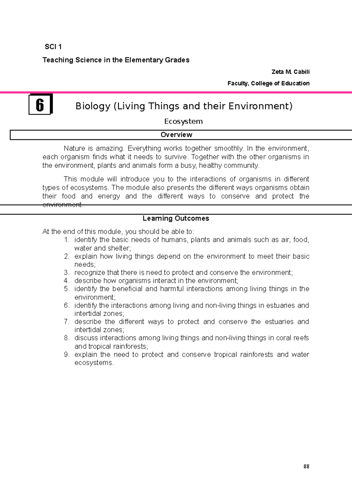 Science Module 6 - SCI 1 Teaching Science in the Elementary Grades Zeta ...