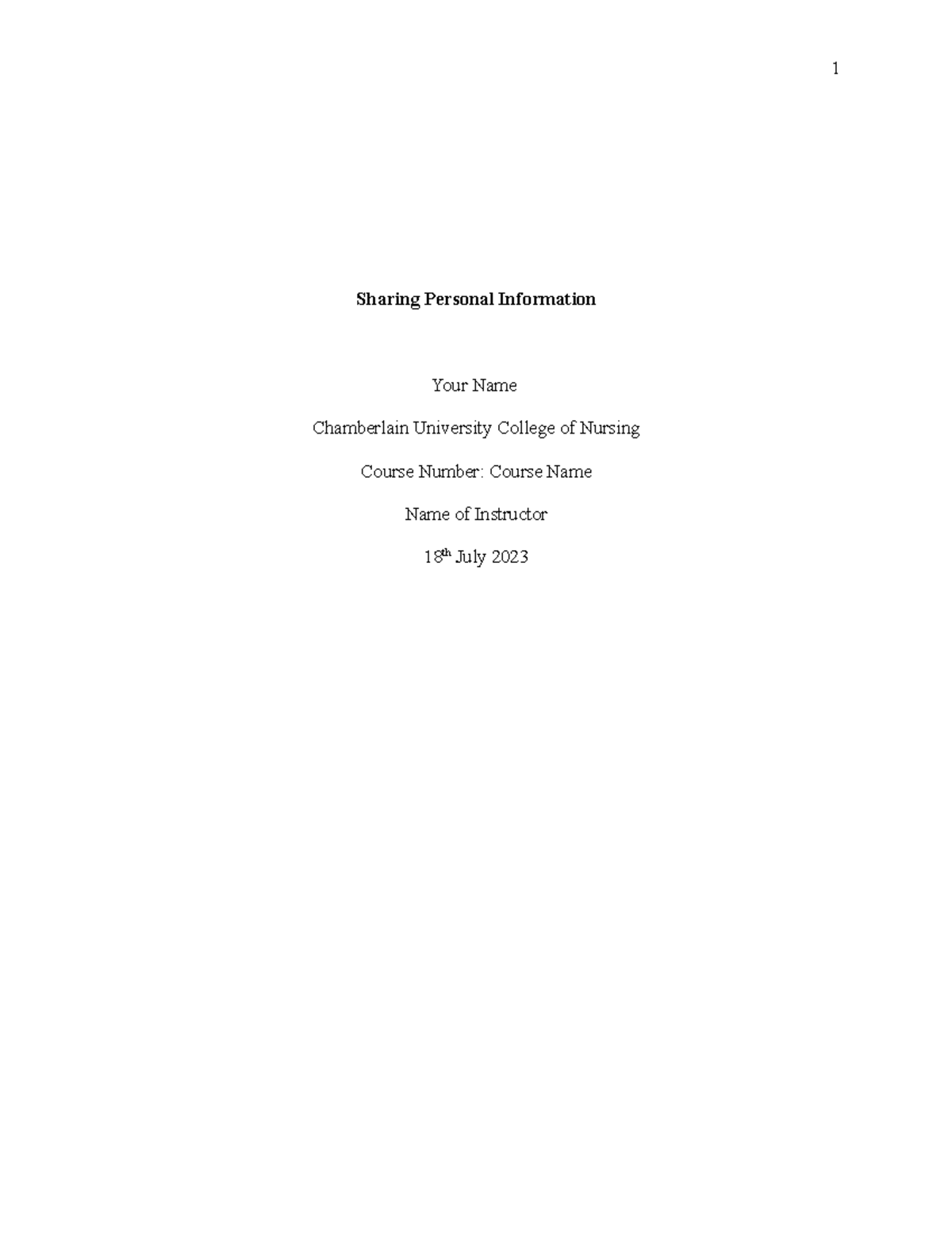 Week 8 Discussion SOCW 2001 - The Impact of Self-Disclosure in Social ...