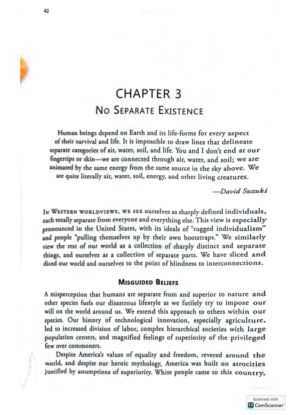 42 CHAPTER 3: No Separate Existence - Interconnectedness of Life - Studocu