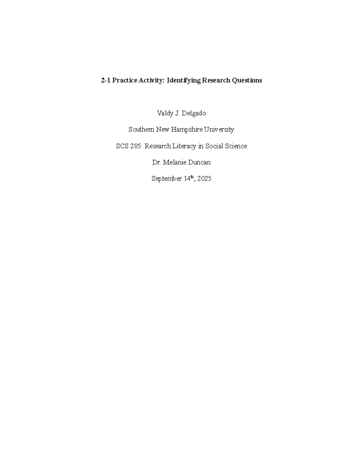 Research Questions: SCS 285 Module 2 Assignment Insights - Studocu