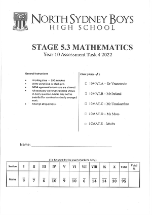 Year 10 Algebra Revision: Simplifying Fractions & Expansions - Studocu