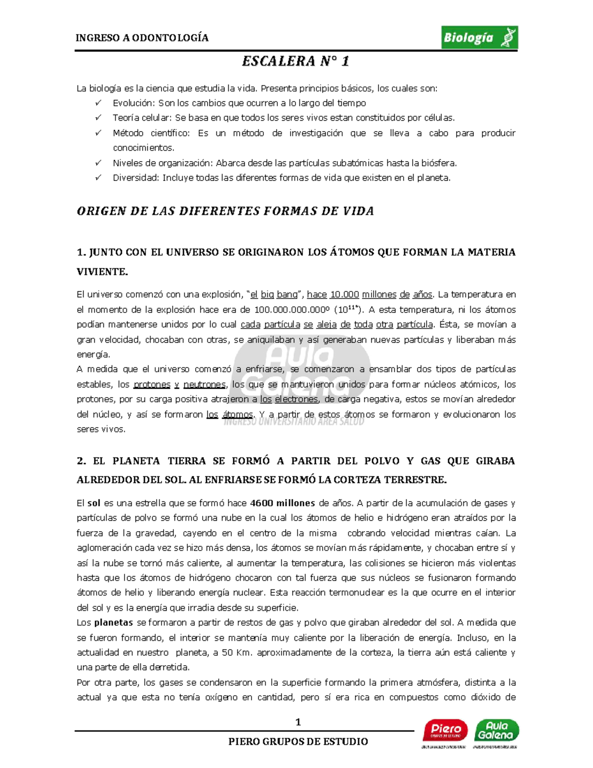 Notas sobre Biología en Odontología - EE SS CCAA LL EE RR AA NN 11 ...