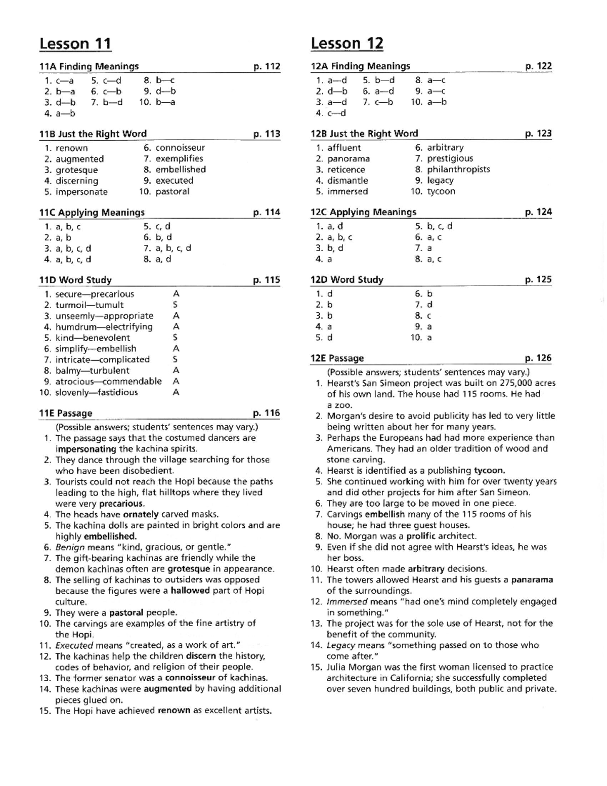Wordly Wise Book 8: Complete Lessons 11 and 12 Overview - Studocu