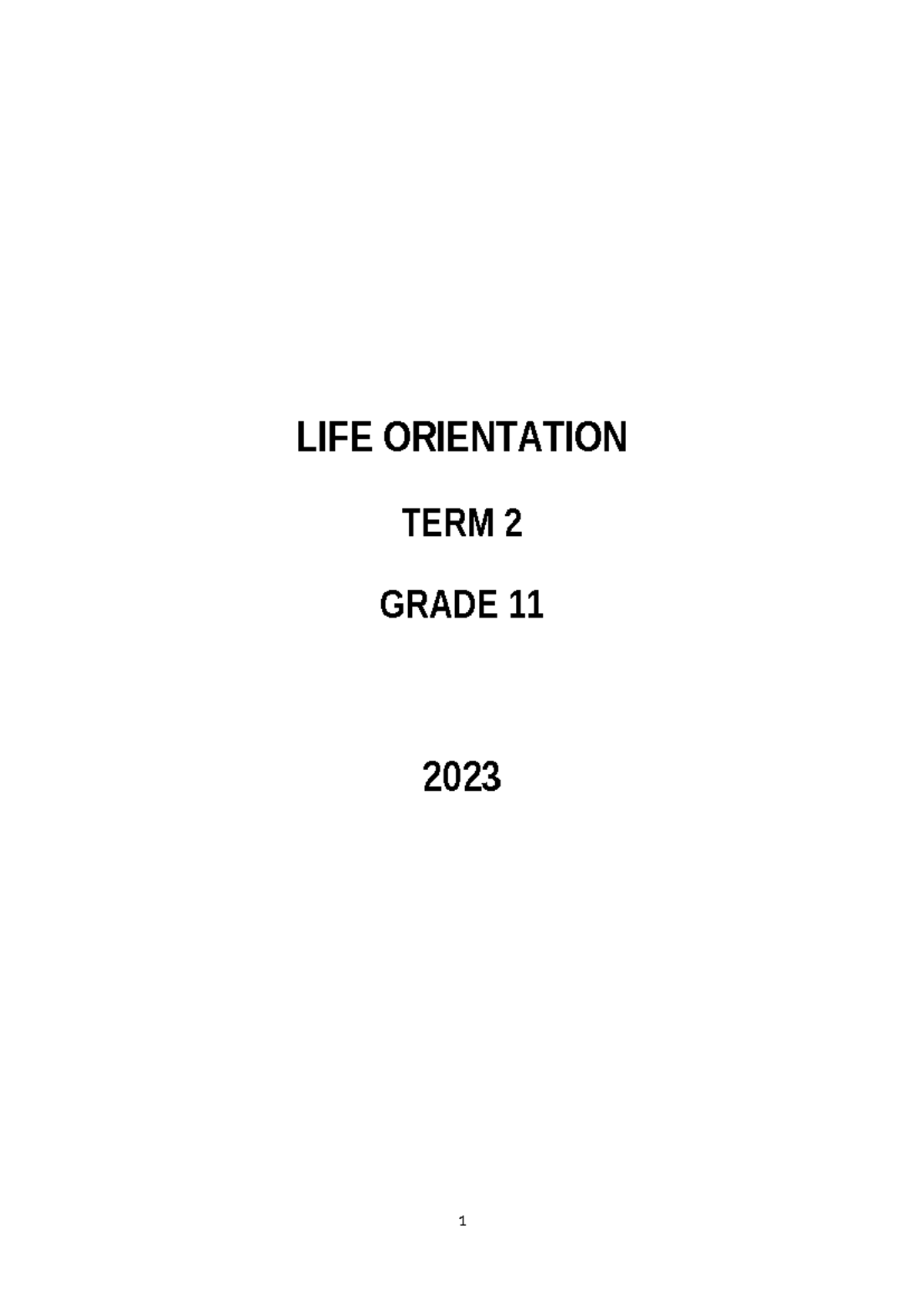 Gr 11 LO Class Notes & Activities - Term 2 2023 Overview - Studocu