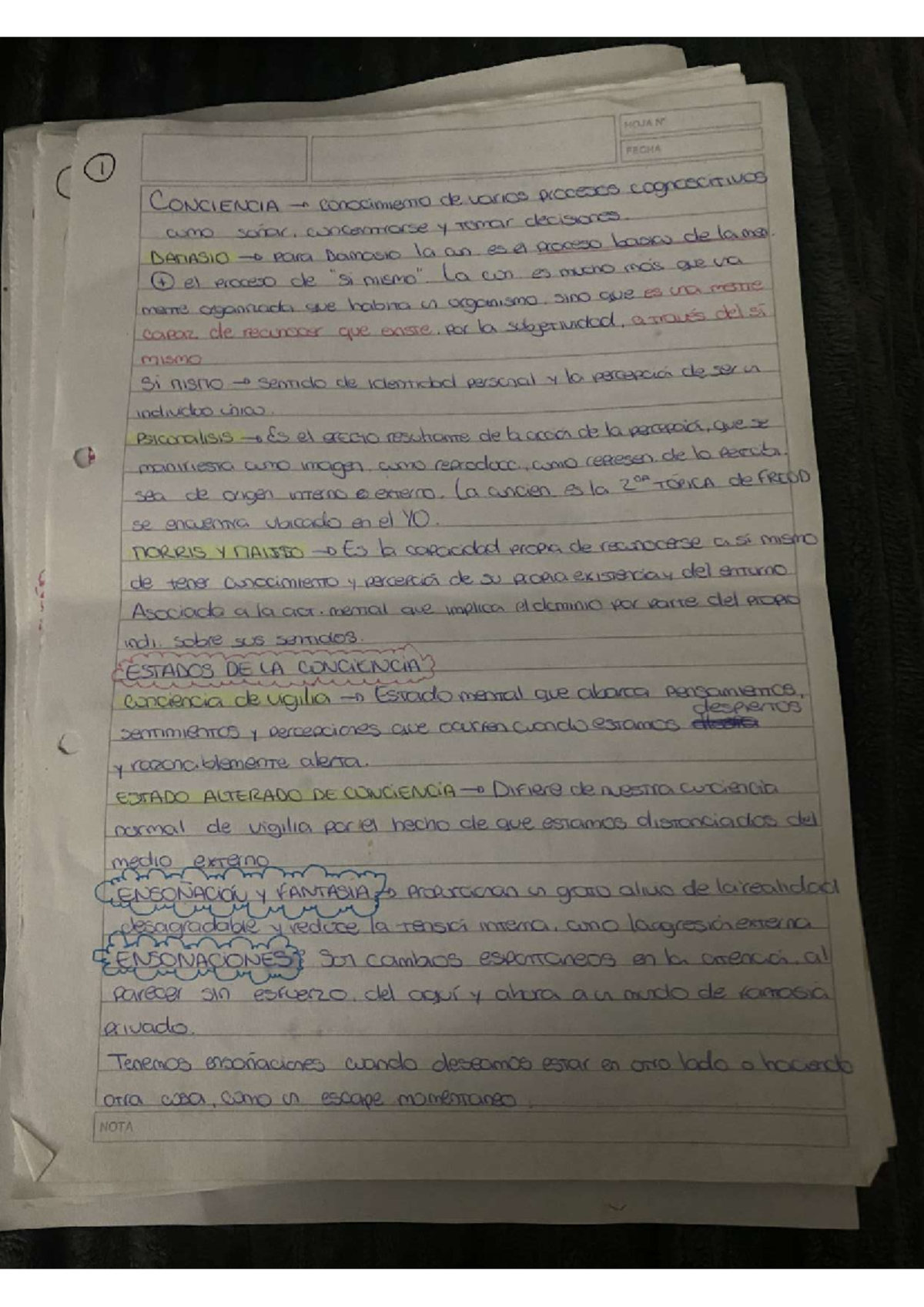Resumen General 2: Procesos Cognitivos y Estados de Conciencia - Studocu