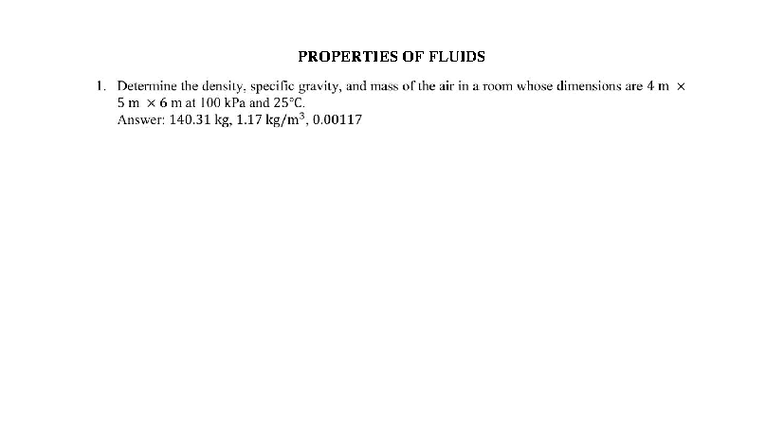 Properties of Fluids: Density, Specific Gravity, and More (ENGR 101 ...