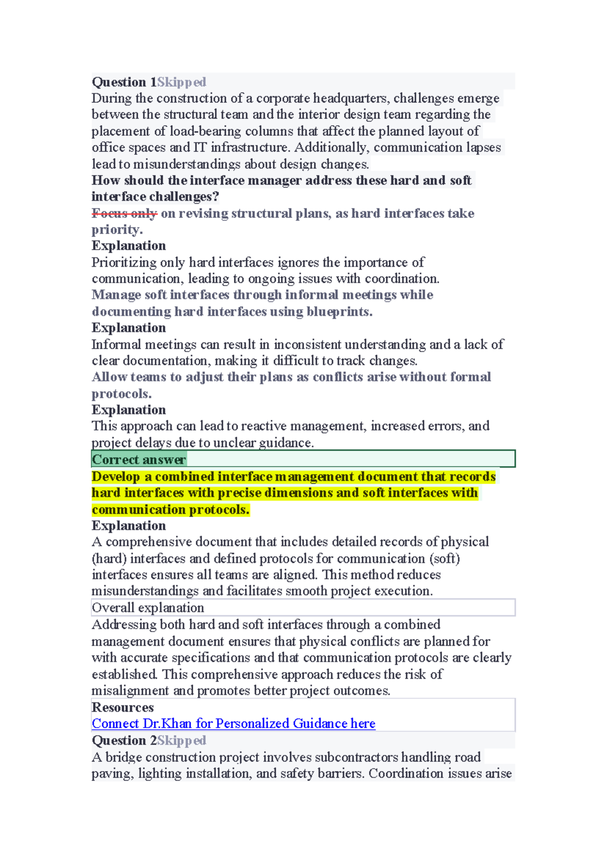 957630473 5 PMI CP IM Practice Tests: Construction Interface Management ...