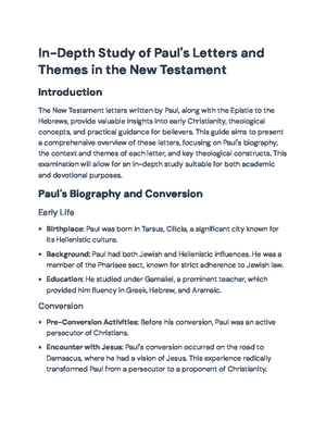 Comprehensive Analysis of Paul's Letters in the New Testament - Present ...