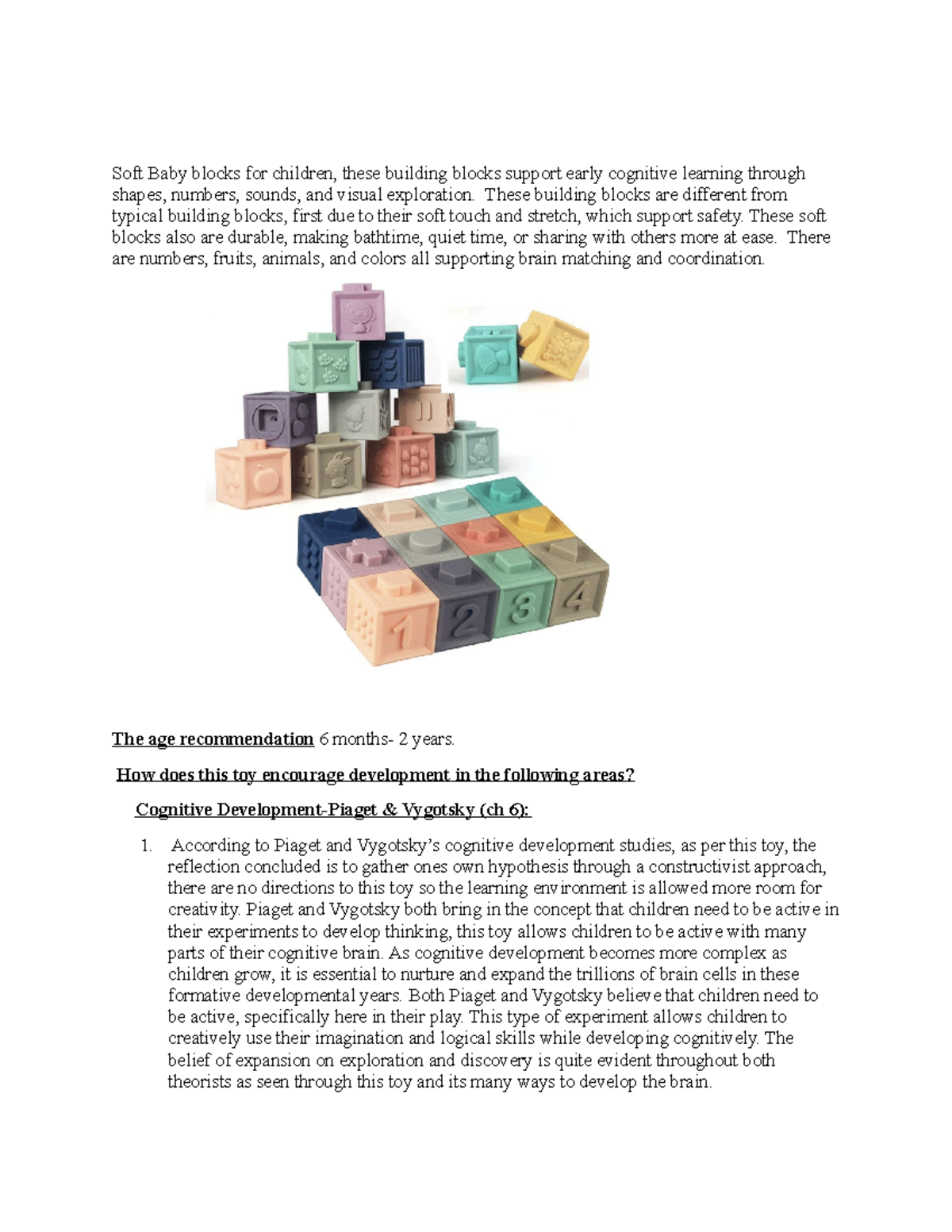 Cognitive Development Through Soft Baby Blocks: Project Assignment ...
