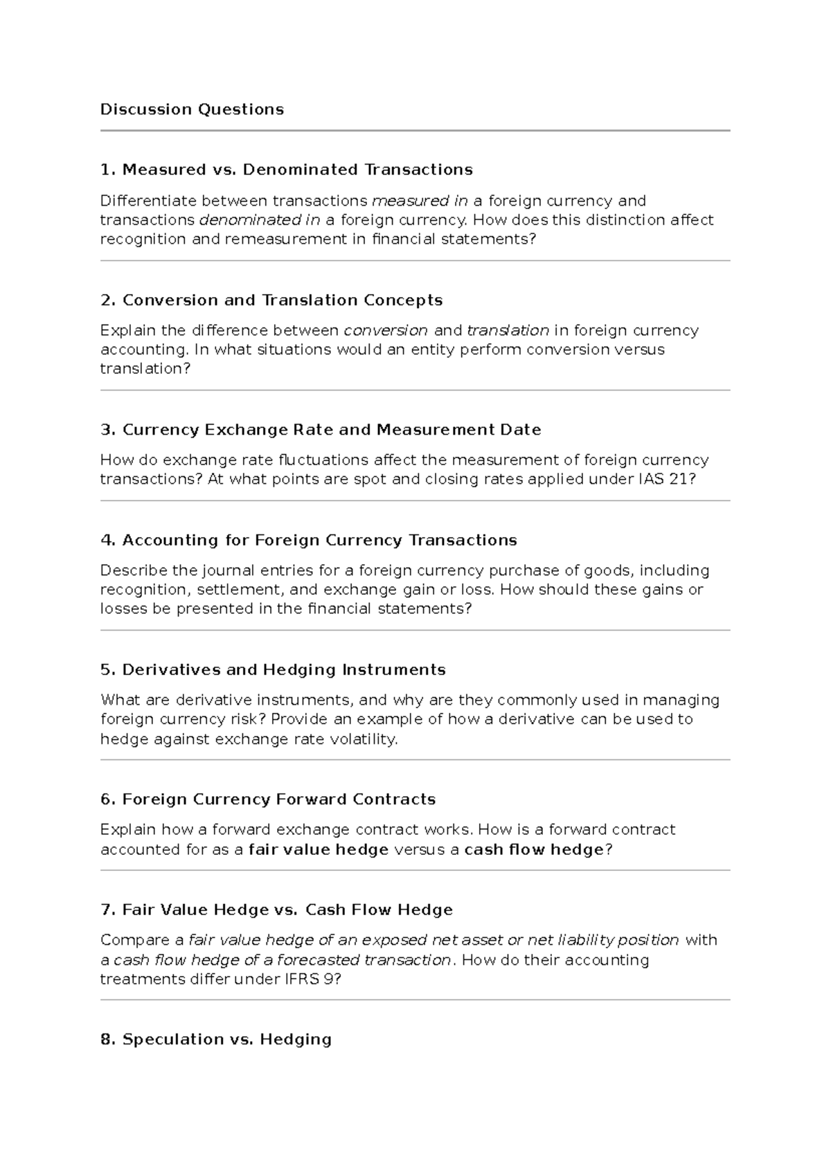 ACC 301 Lecture Notes: Accounting for Foreign Currency Transactions ...