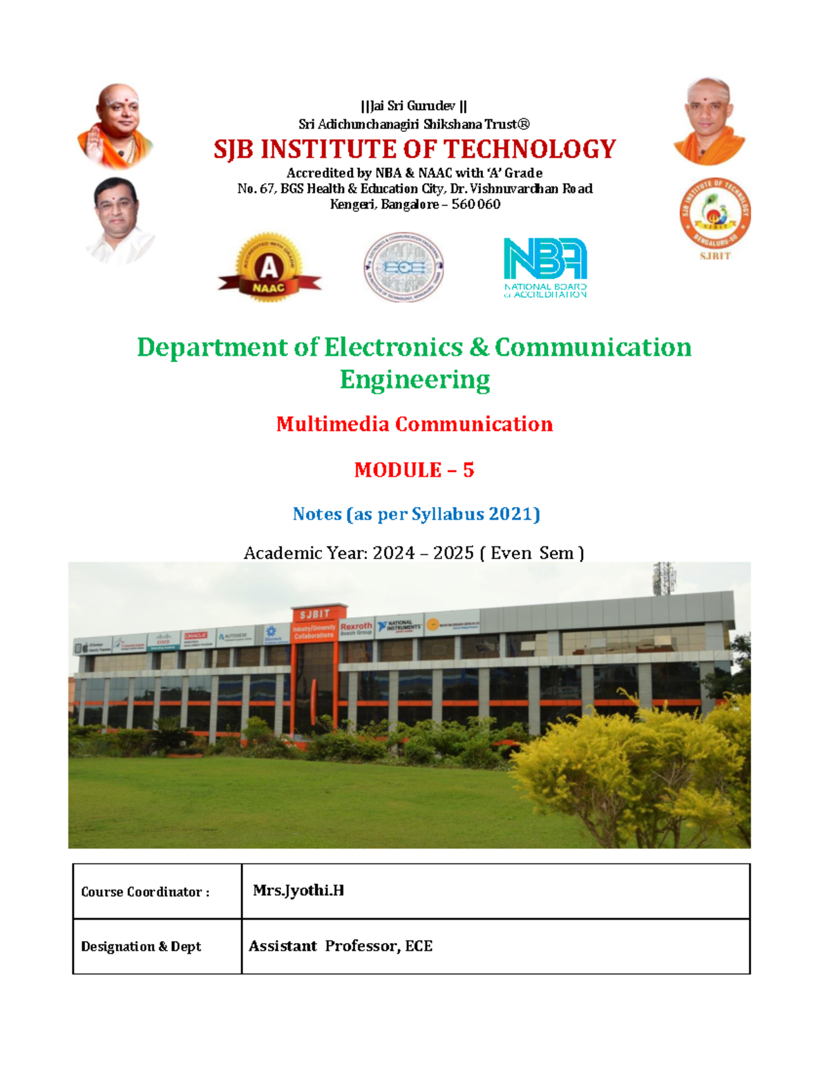 Module 5 Notes on Multimedia Communication (2025-2026) - Studocu