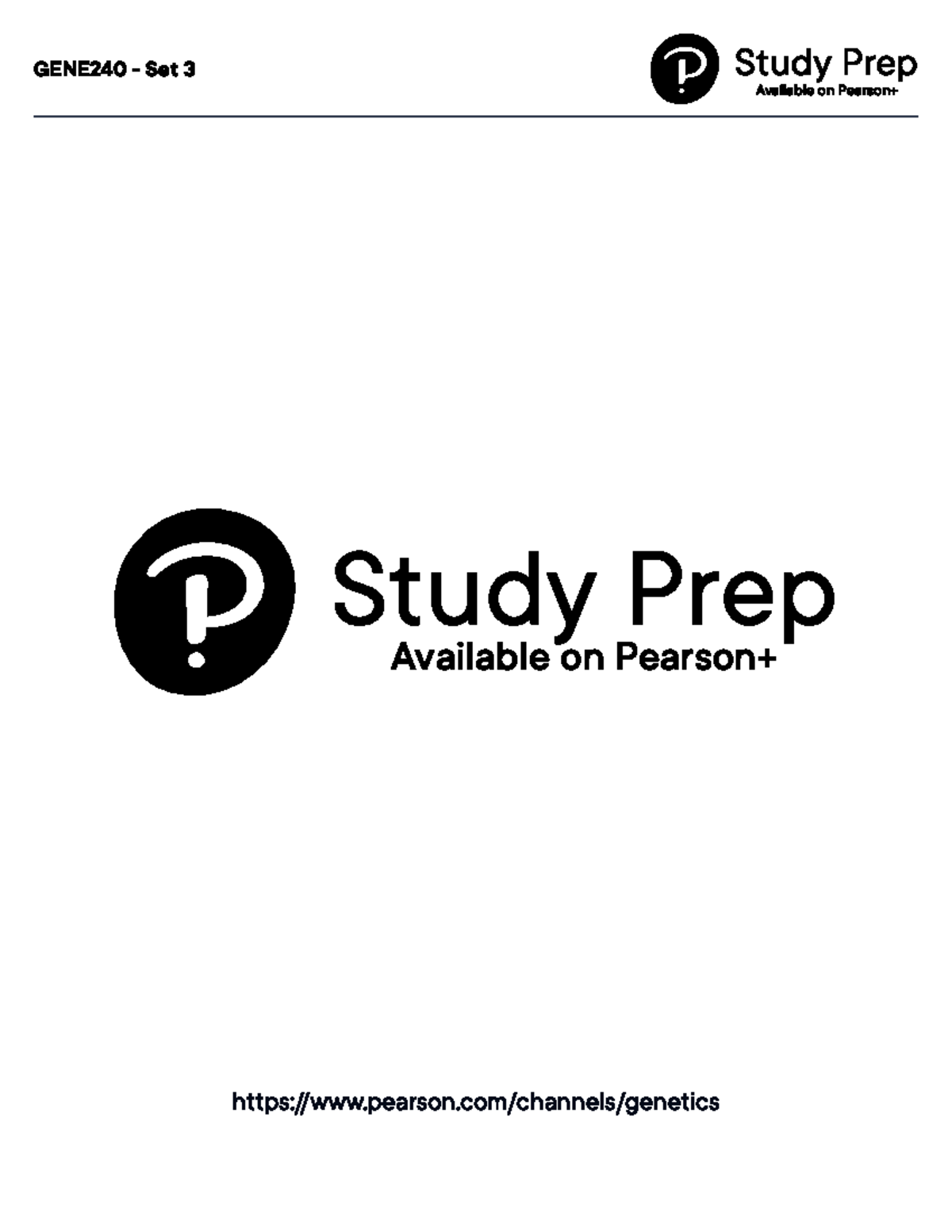 GENE240 - Set 3 Study Prep: Genetics Concepts and Problems - Studocu