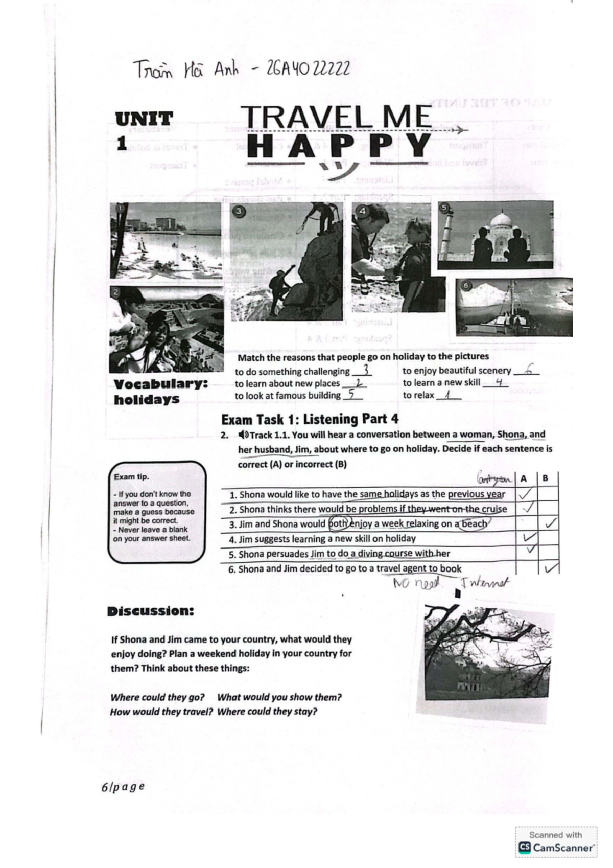 Travel Unit 1: Holiday Reasons & Conditional Grammar Exercises - Studocu