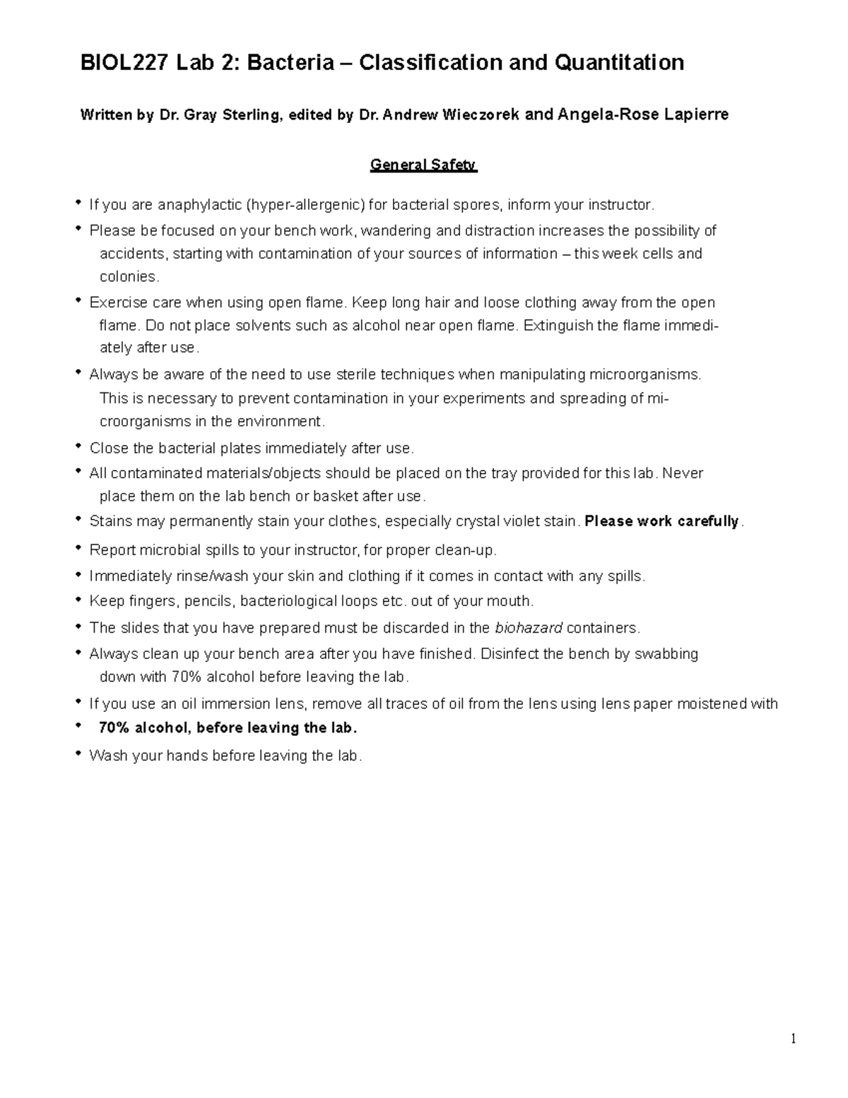 BIOL227 Lab 2: Bacterial Classification & Quantitation Guide - Studocu