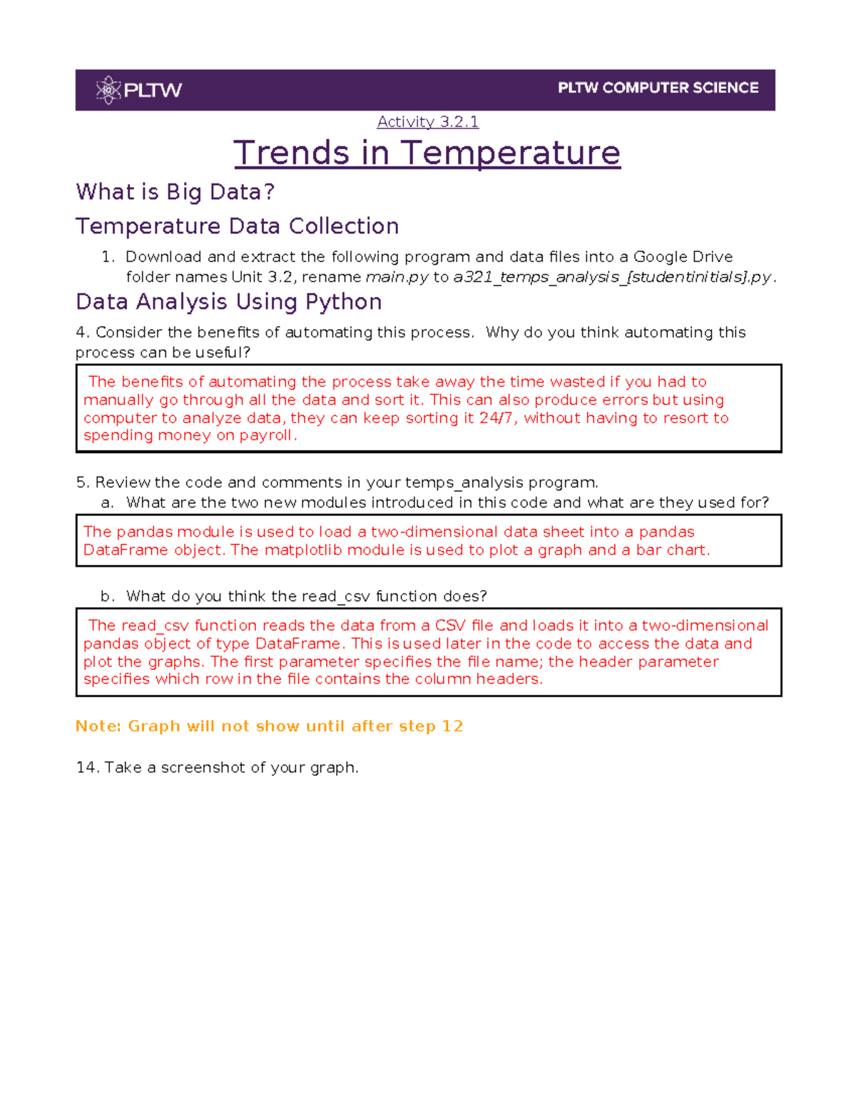 CSP 3 - Activity 3.2.1: Analyzing Temperature Trends with Python - Studocu