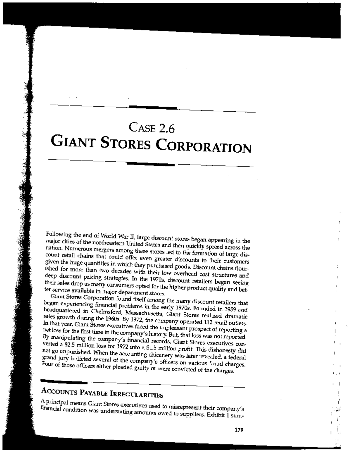 Giant Stores Corporation Case Study: Audit Failures and Fraud Analysis ...