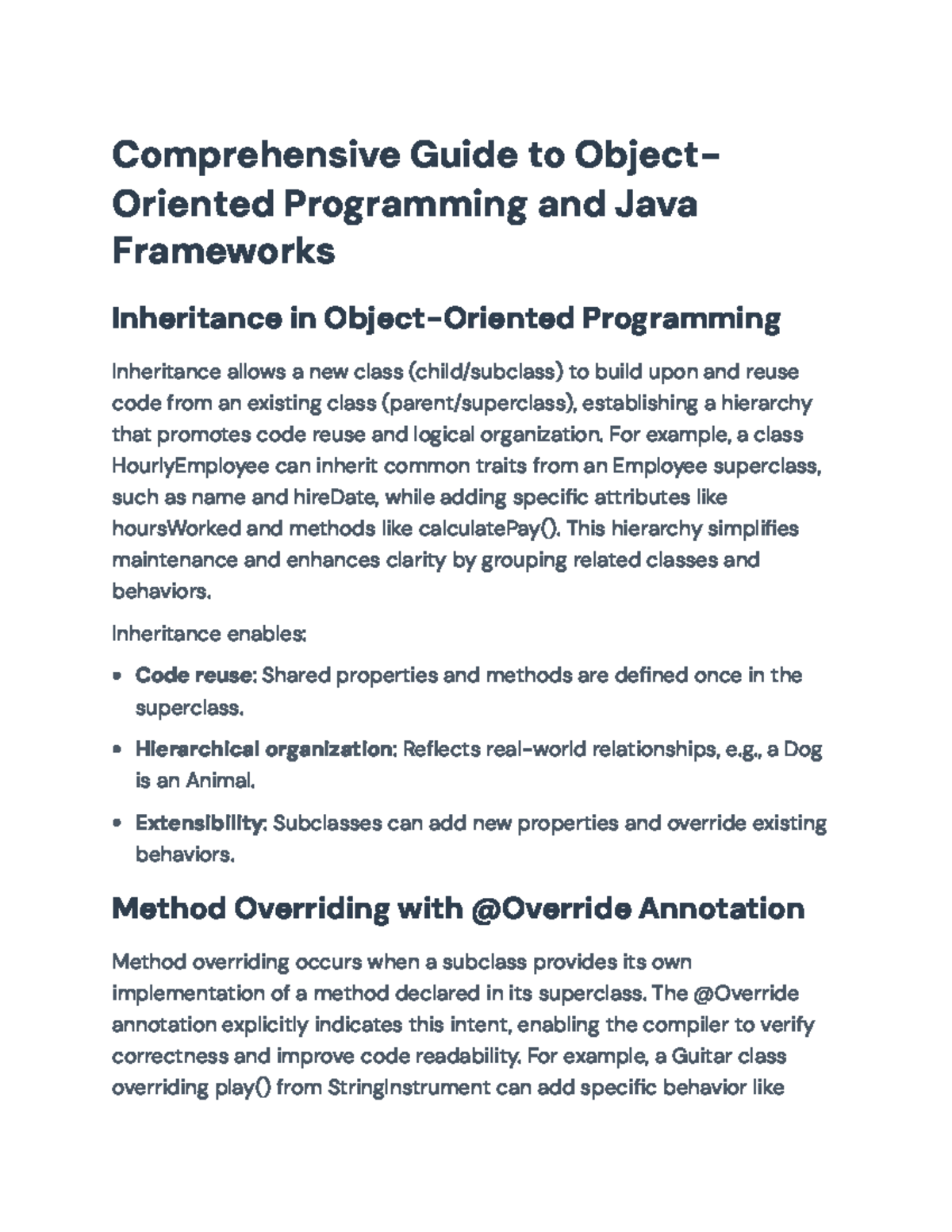 Comprehensive Java Programming Concepts and OOP Principles (CS101) - Studocu