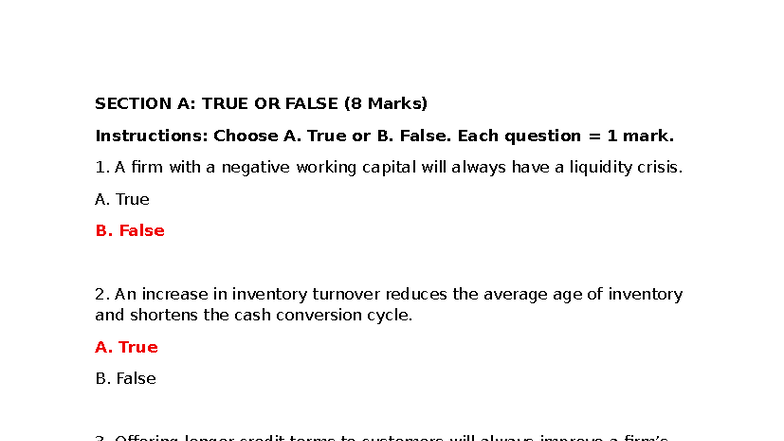 Unit 2 - WCM Quiz: True/False & MCQ Summary - Studocu