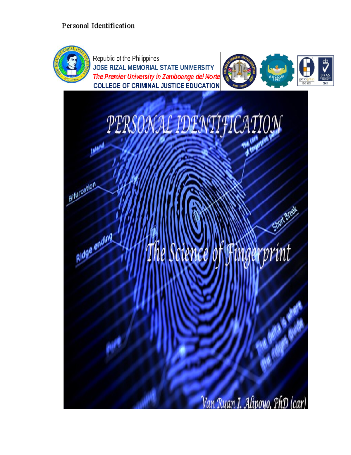 Fingerprint Identification and Analysis: A Comprehensive Guide (CJ 101) - Studocu