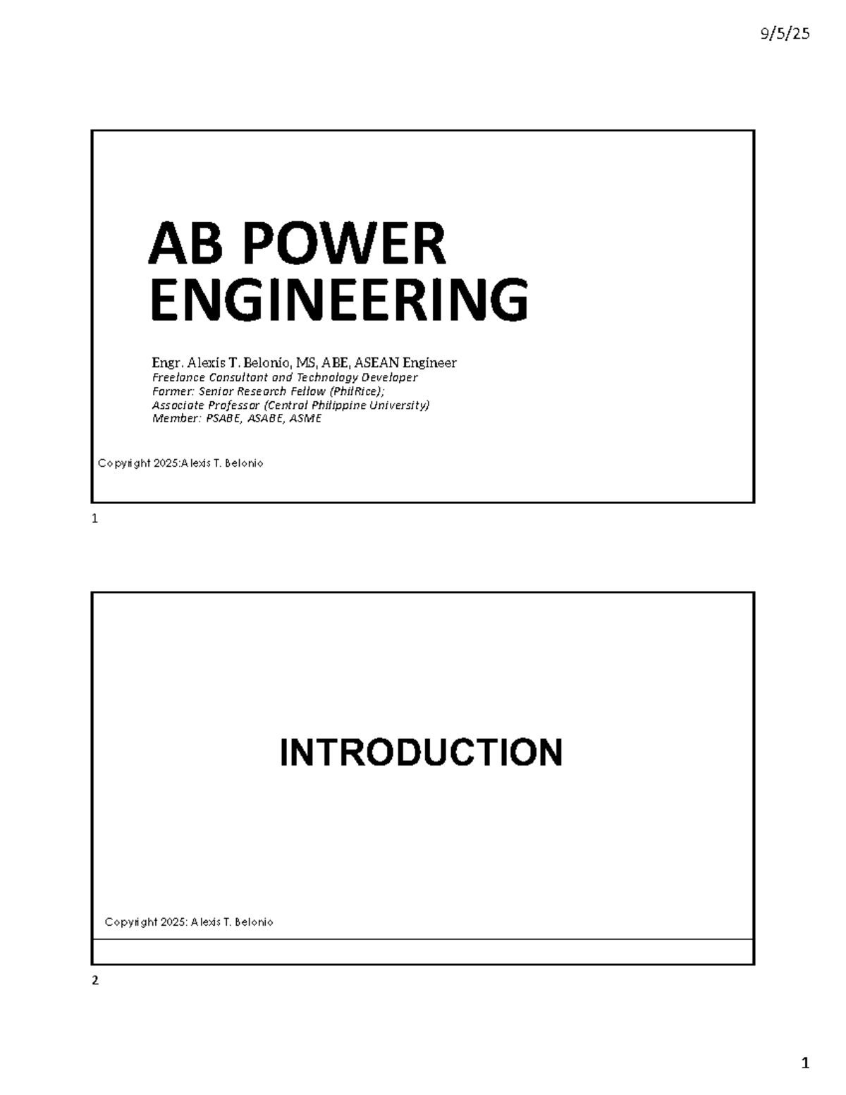 2025 ABE APE 01: Introduction to Agricultural Power Engineering - Studocu