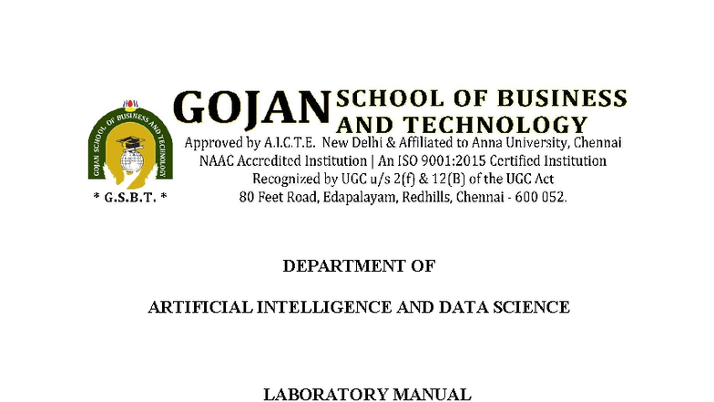 AD3381 DDM LAB record - new - DEPARTMENT OF ARTIFICIAL INTELLIGENCE AND ...