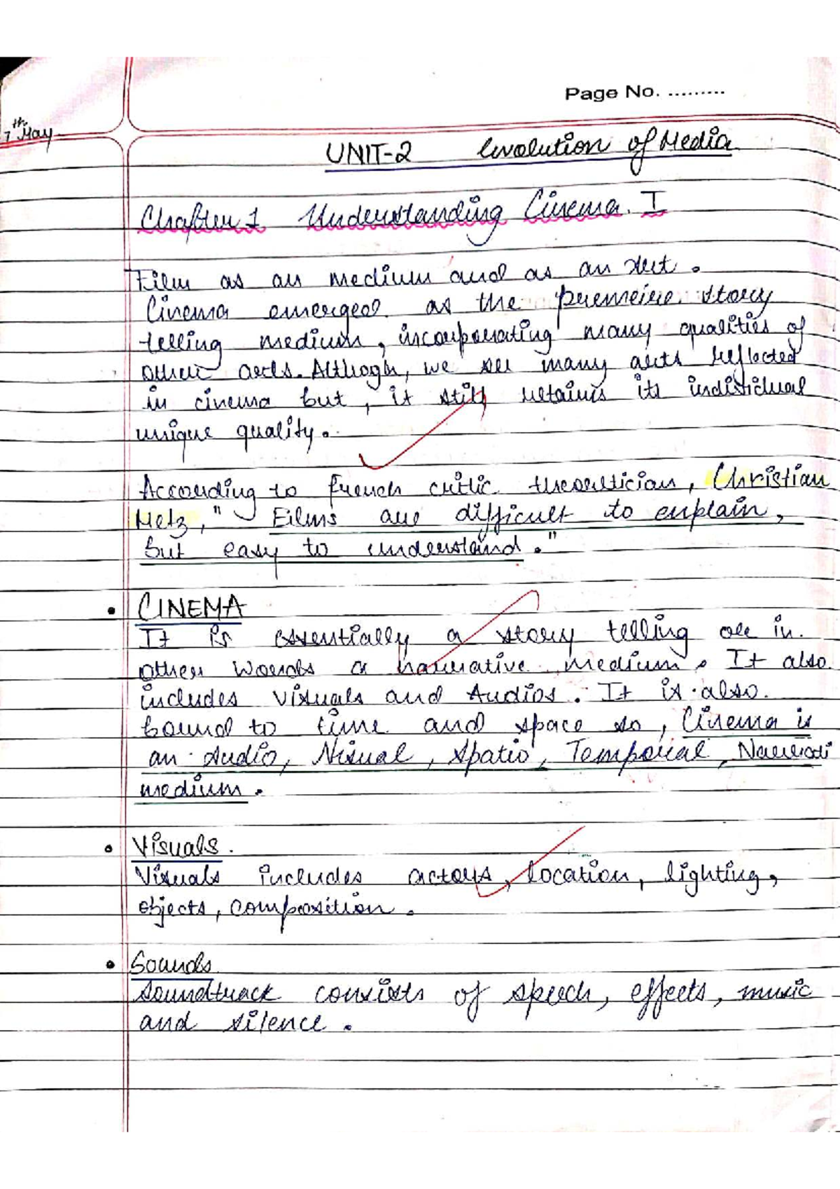 Mass Media Unit 2: Understanding Cinema and Television - Studocu