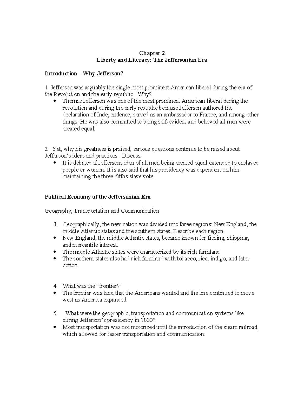 Trends in Chapter 2: Liberty and Literacy in the Jeffersonian Era ...