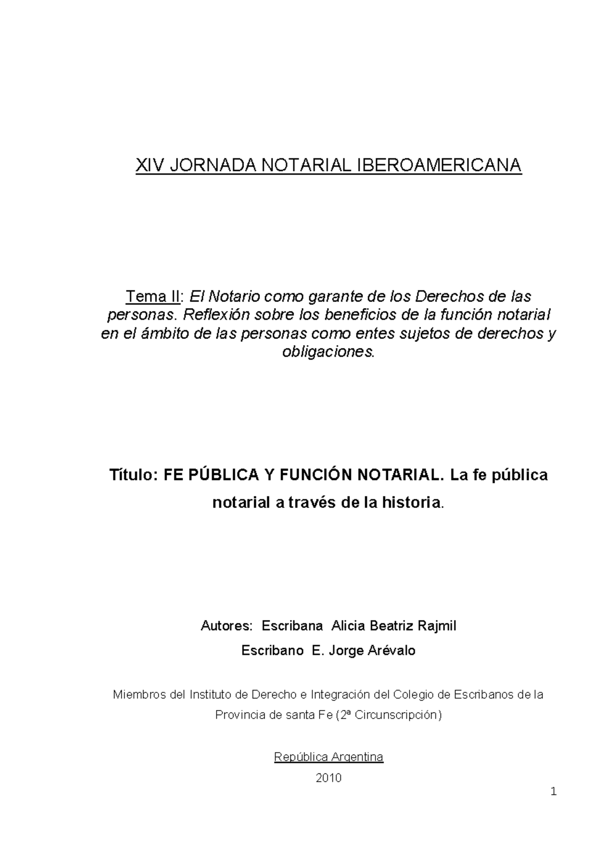 Fe Pública y Función Notarial: Reflexiones sobre Derechos y Garantías ...