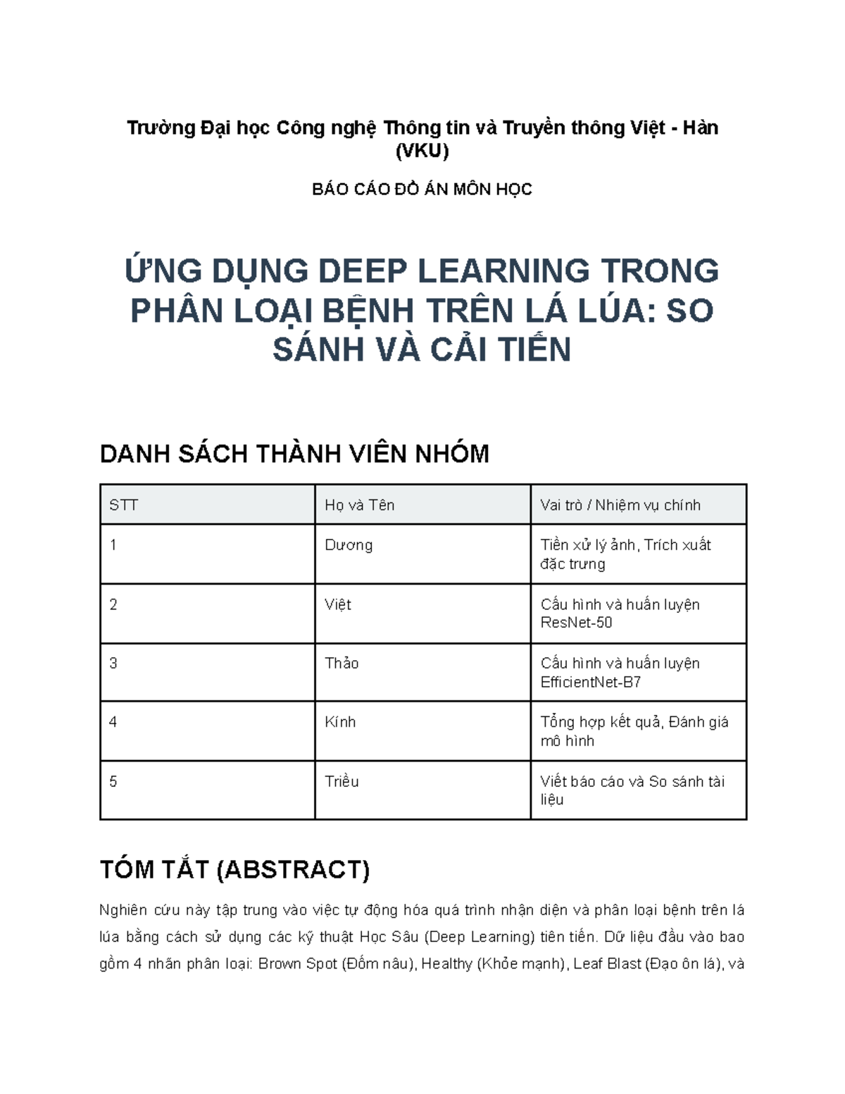 Báo Cáo Đồ Án Môn Học Ứng Dụng Deep Learning Phân Loại Bệnh Lá Lúa ...