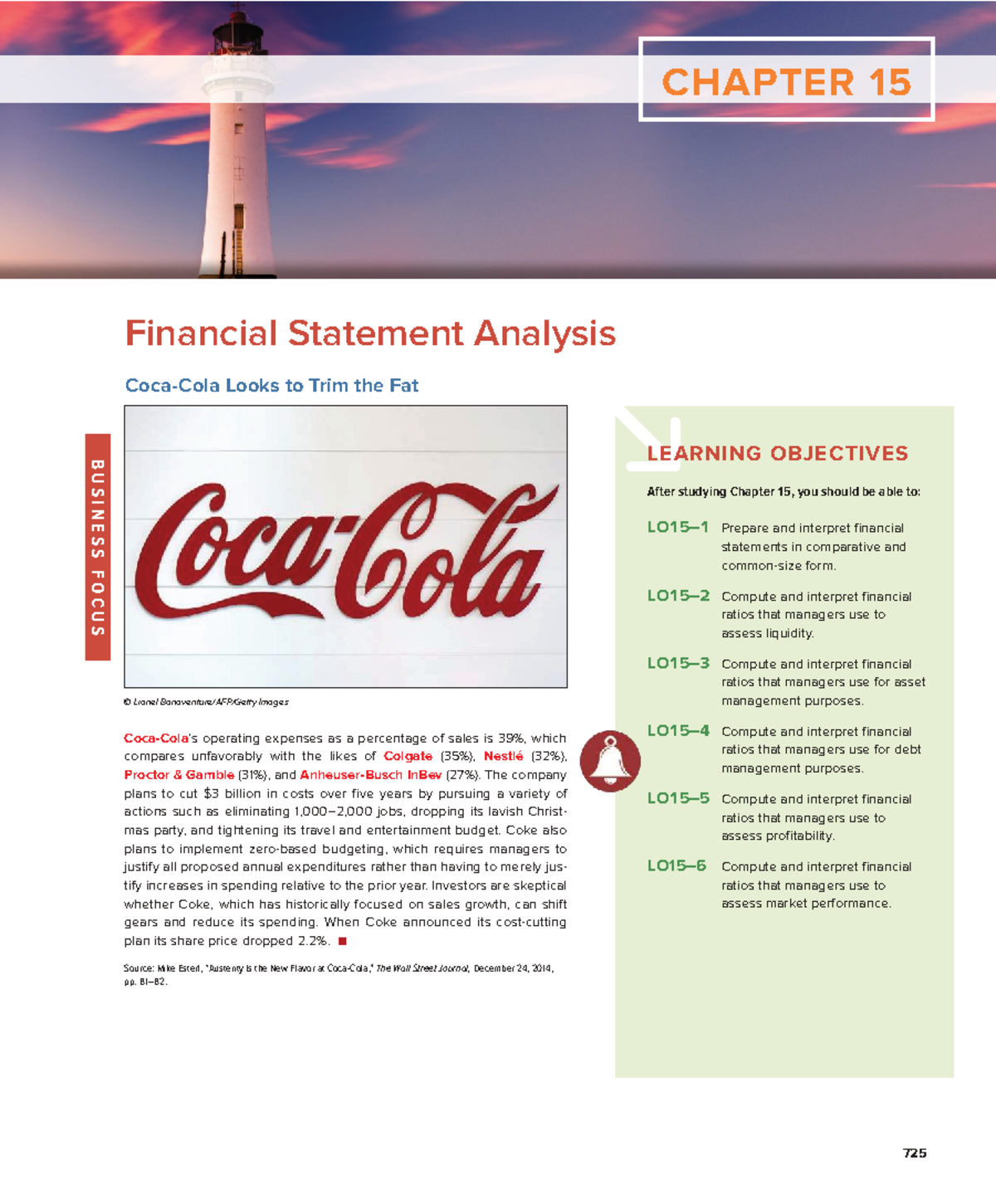 CHAPTER 15 Financial Statement Analysis: Key Ratios and Techniques ...