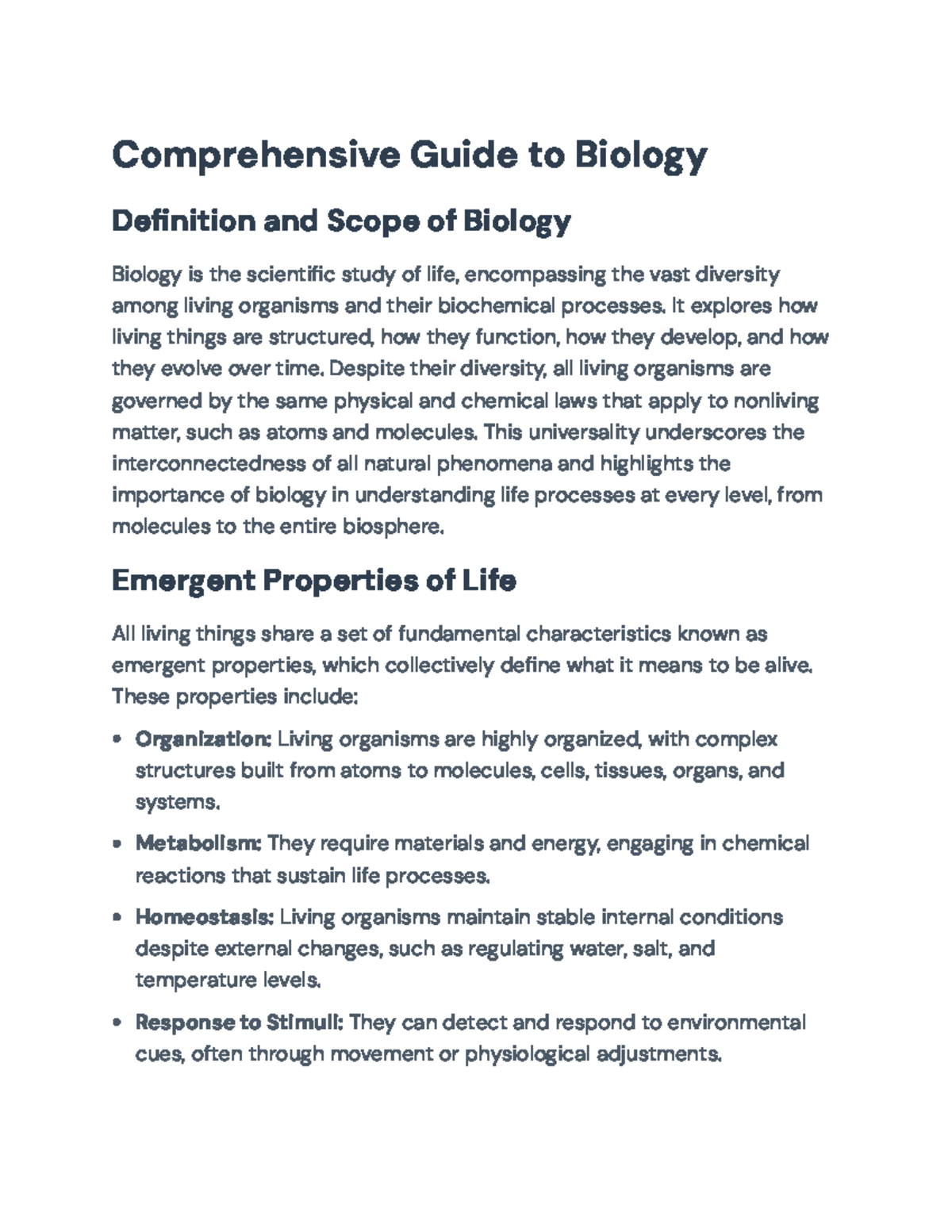 Comprehensive Guide to Biology: Definition, Scope, and Evolution - Studocu