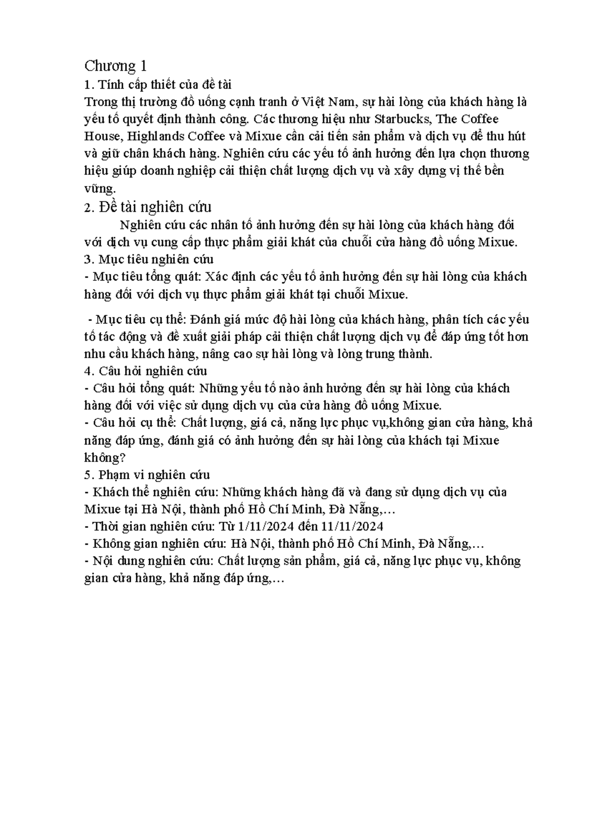 Tóm tắt ppnckh c1 - nckh - Chương 1 Tính cấp thiết của đề tài Trong thị trường đồ uống cạnh ...